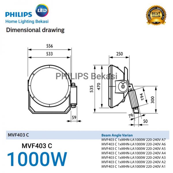 Philips Lampu Sport Landscape Arena Vision MVF403 C 1000W - Philips Bekasi